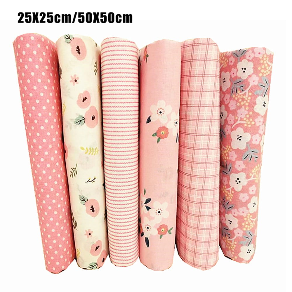6pcs 25/50cm DIY Floral Cotton Cloth Pre-Cut Sewing Fabric Handmade ...