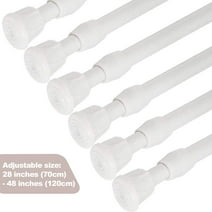 Zenna Home Smart Rods Adjustable Tension Single Curtain Rod, 48" - 84 ...