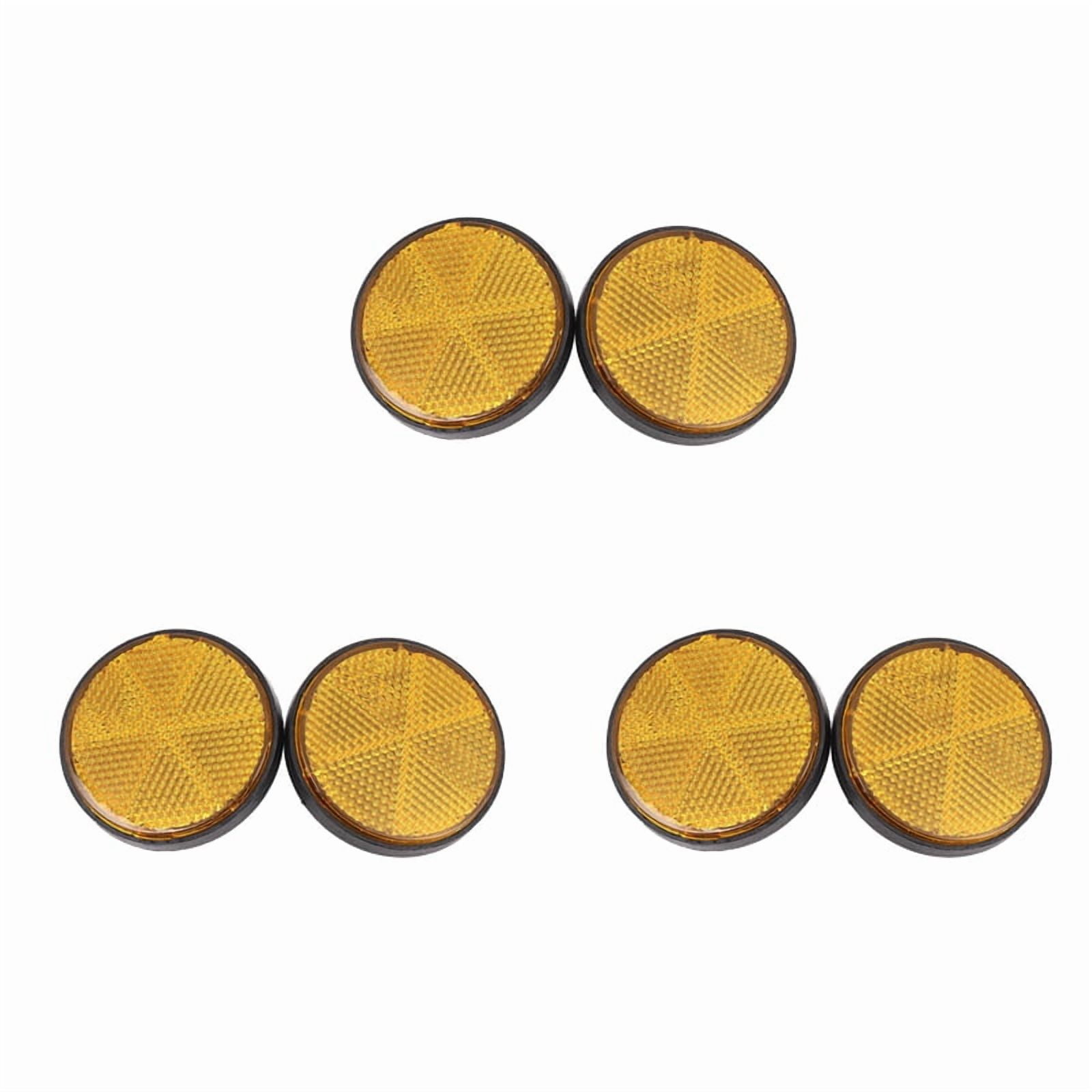 6pcs 2inch Round Orange Reflectors Universal for Motorcycles ATV Bikes ...
