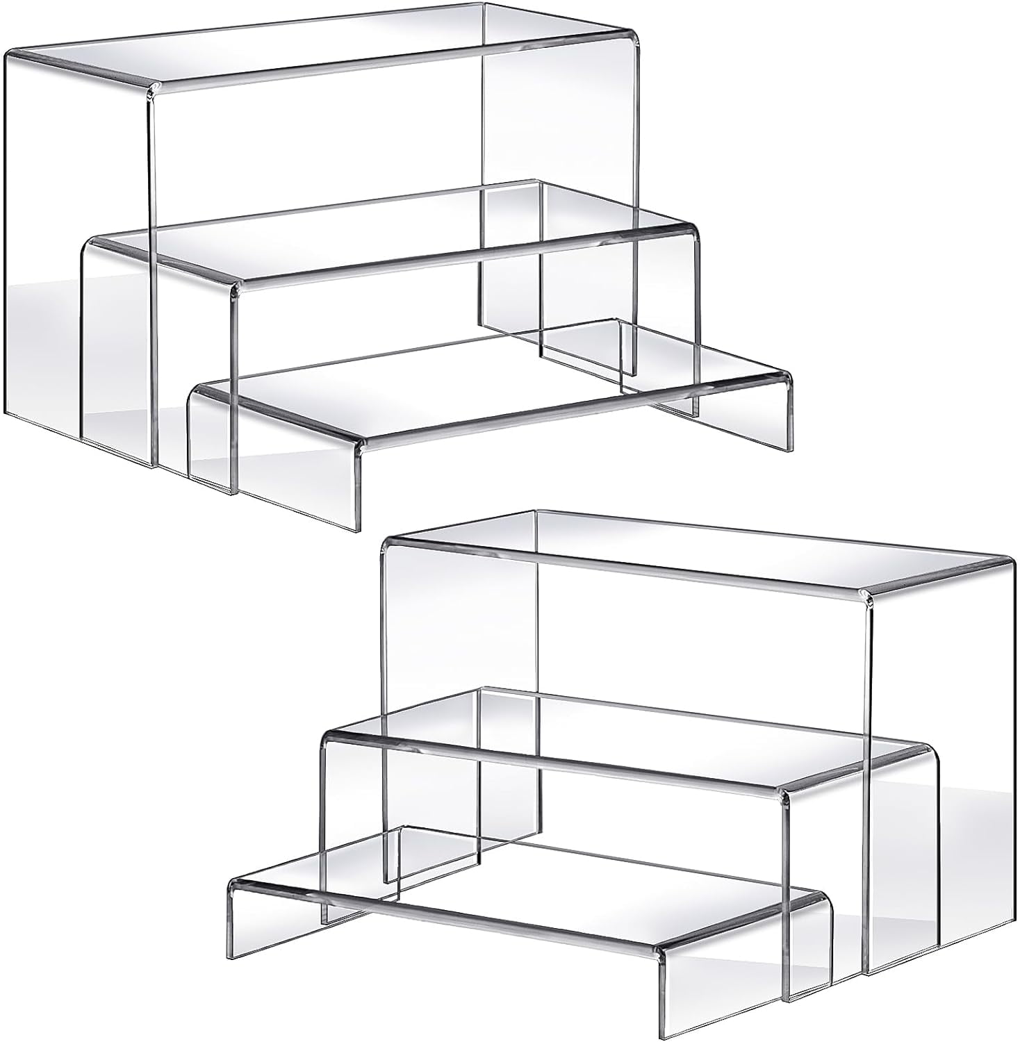 6pcs 2sets Clear Acrylic Cake Stand Dessert Table Display Stand Cupcake ...