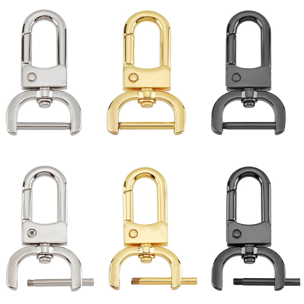 6pcs 3 Colors D-Rings Swivel Snap Hooks 0.74 Inch Rotatable Push Gate ...