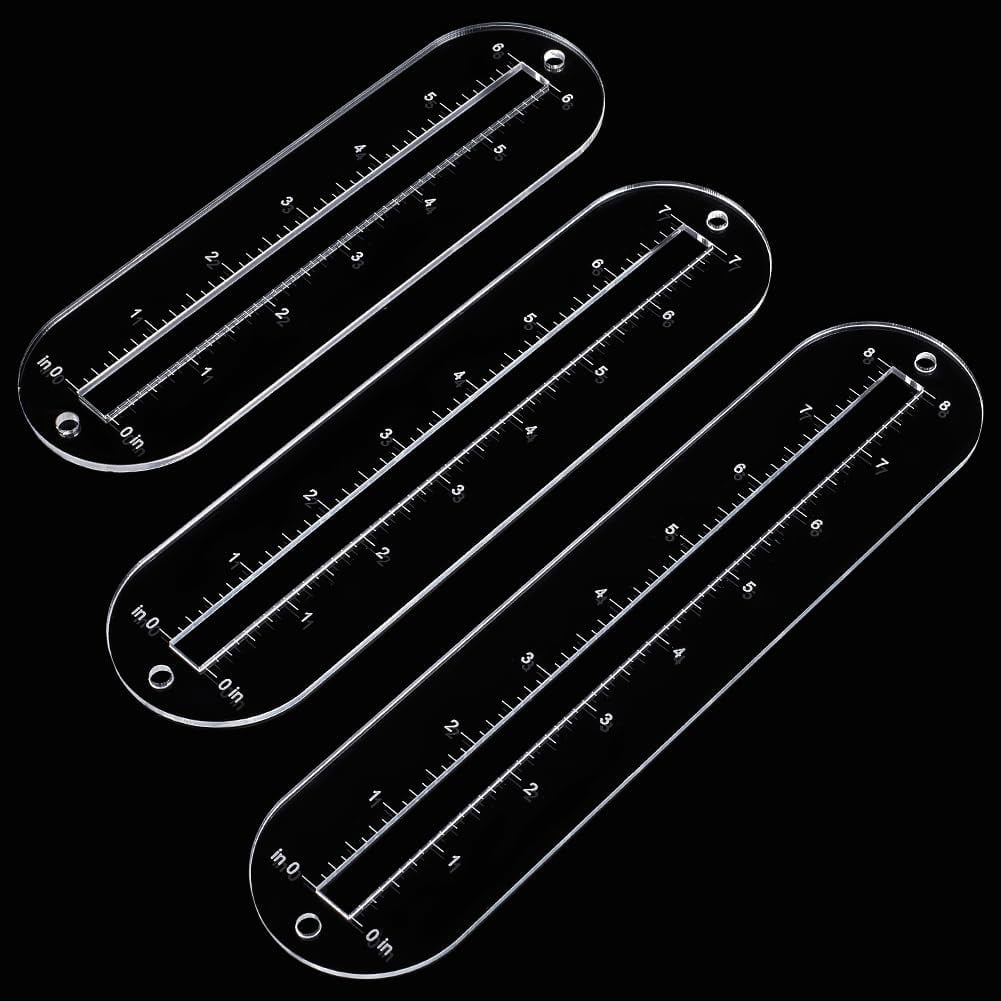 6pcs 3 Sizes Zipper Making Templates Clear Zipper Template Acrylic Zip ...