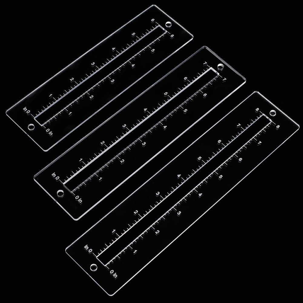 6pcs 3 Sizes Zipper Making Templates Clear Zipper Template Patchwork ...