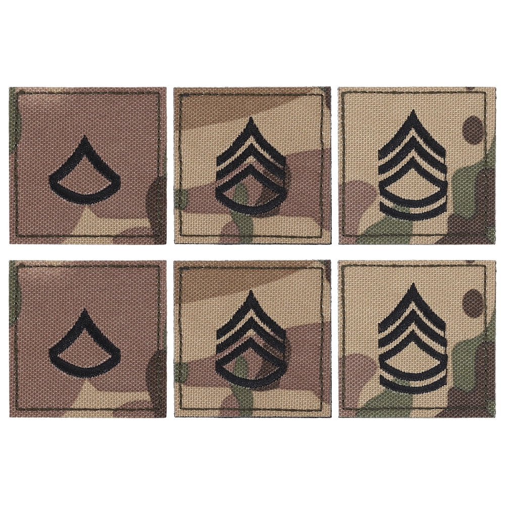 6pcs 3 Styles Embroidered Rank Insignia Staff Sergeant Patch Army Rank ...