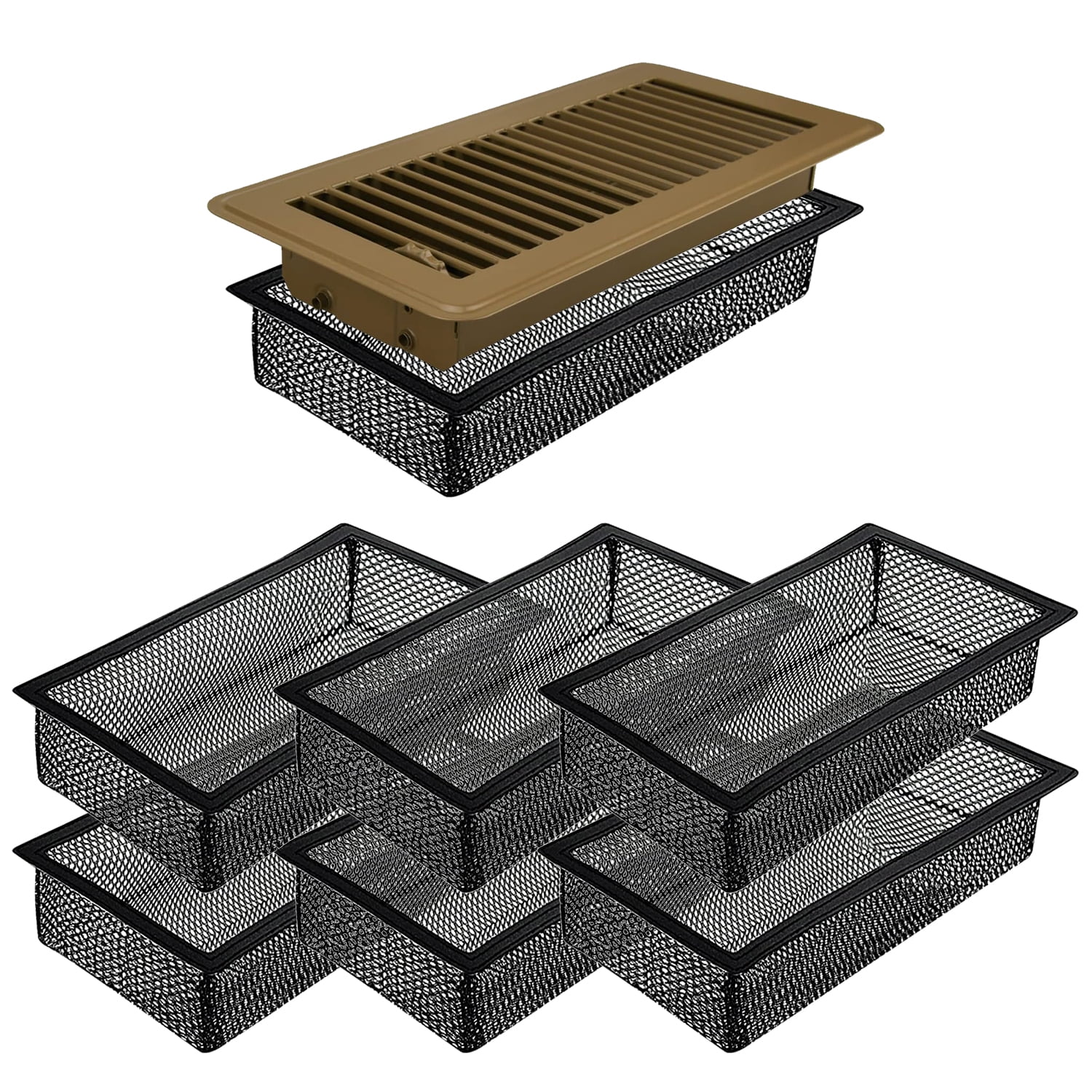 6pcs 4x10 inch Floor Register Vent Cover Filter Net, Air Vent Screen ...