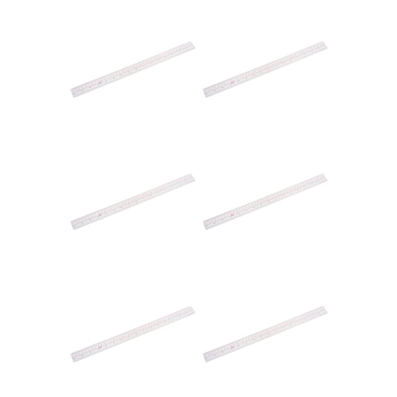 6pcs 40cm 16 Inches Length Measure Clear Plastic Straight Edge Ruler ...