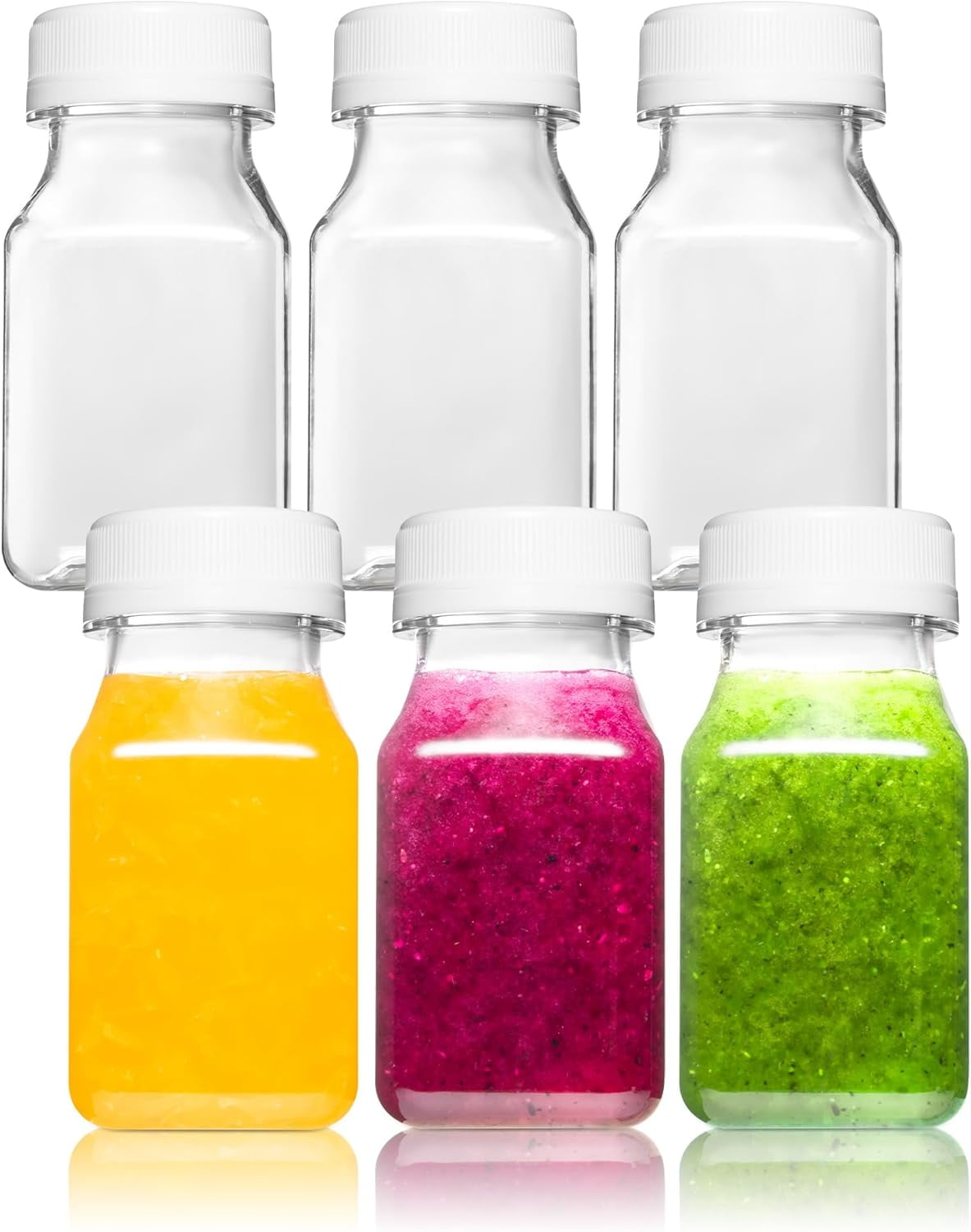 6pcs 4oz Small Plastic Bottles for Liquids - Ginger Shot Bottles with ...