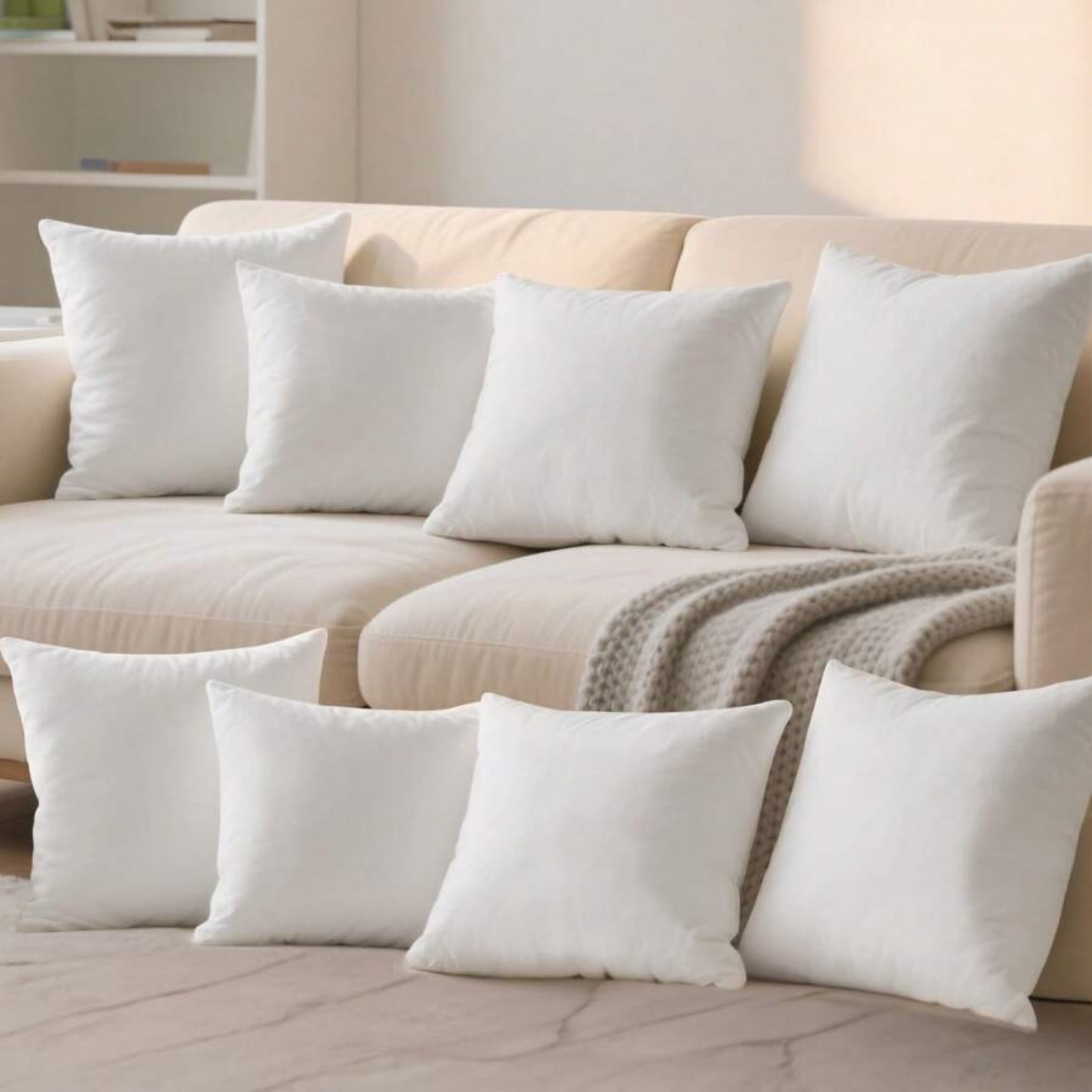 6pcs/4pcs Waterproof Throw Pillow Inserts, Square Pillow Forms ...