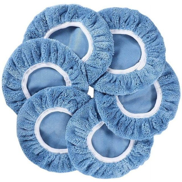 6pcs 5-6 Inch Sky Blue Car Polisher Bonnets Polishing Pad Buffer Waxing ...