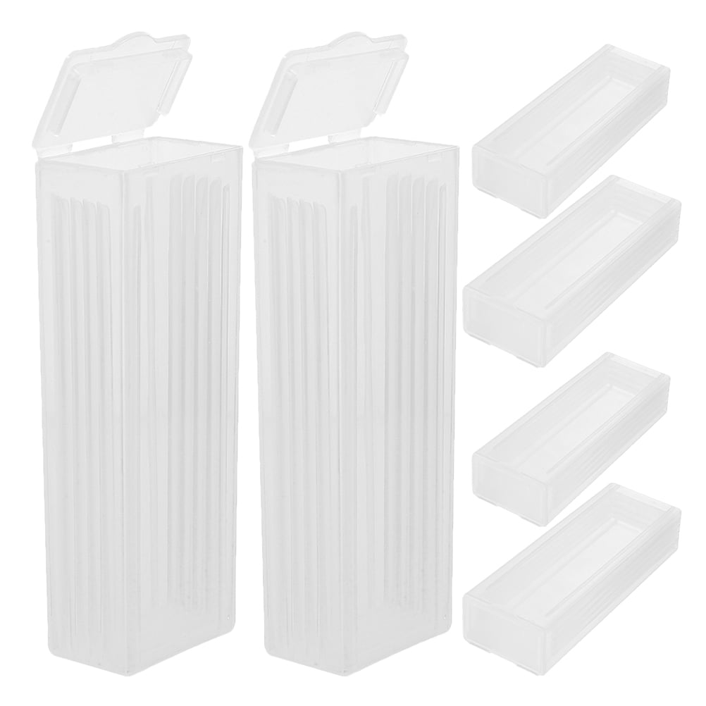 6pcs 5-Place Microscope Slide Storage Box Plastic Glass Holder 5 Slides ...