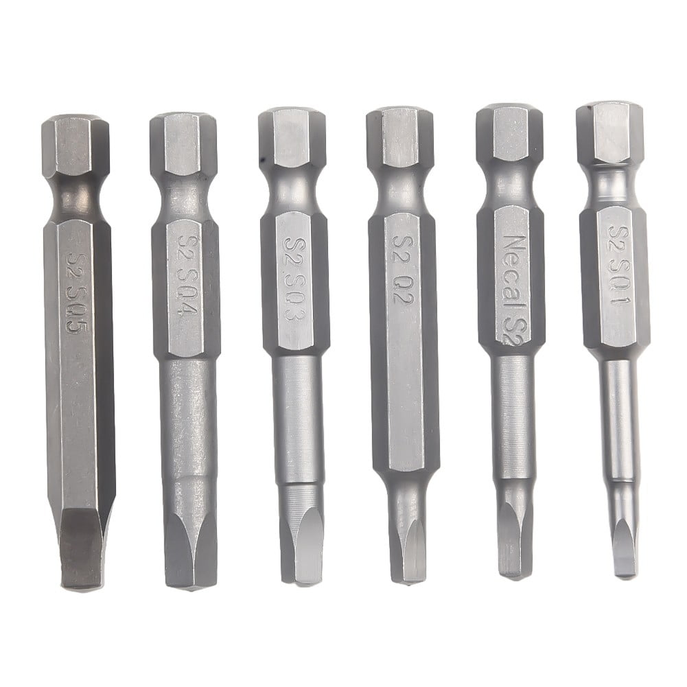 6pcs 50mm Square Head Screwdriver Bit Set for Electric Screwdrivers and ...