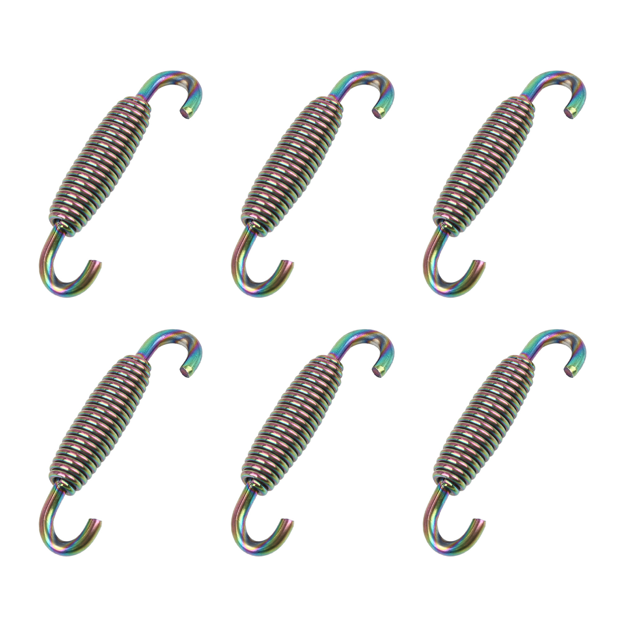 6pcs 59mm Multicolor Motorbike Exhaust Pipe Springs Stainless Steel ...