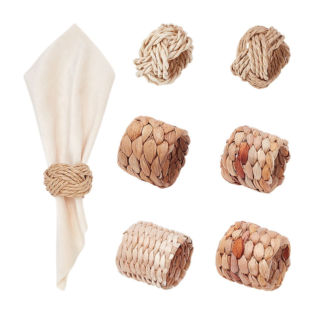 6pcs 6 styles Bamboo Knitting Napkin Rings Napkin Holder Adornment ...