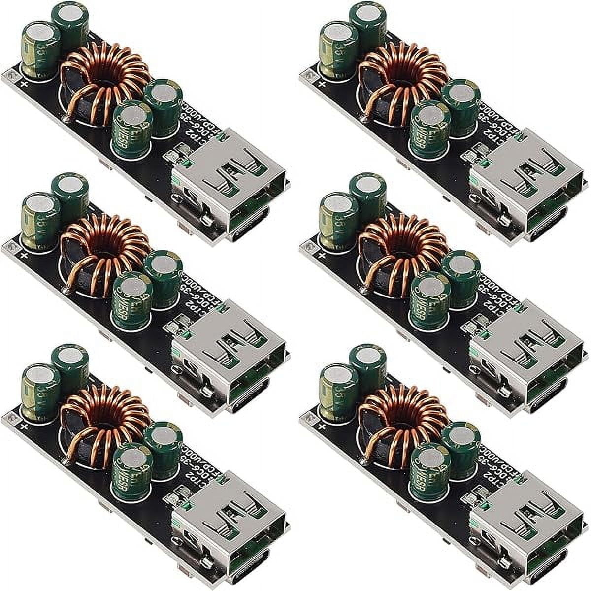 6pcs 60W 6-35V DC to USB-C PD 3.0 QC4.0 Type-A QC3.0 DC Fast Charge 12V ...