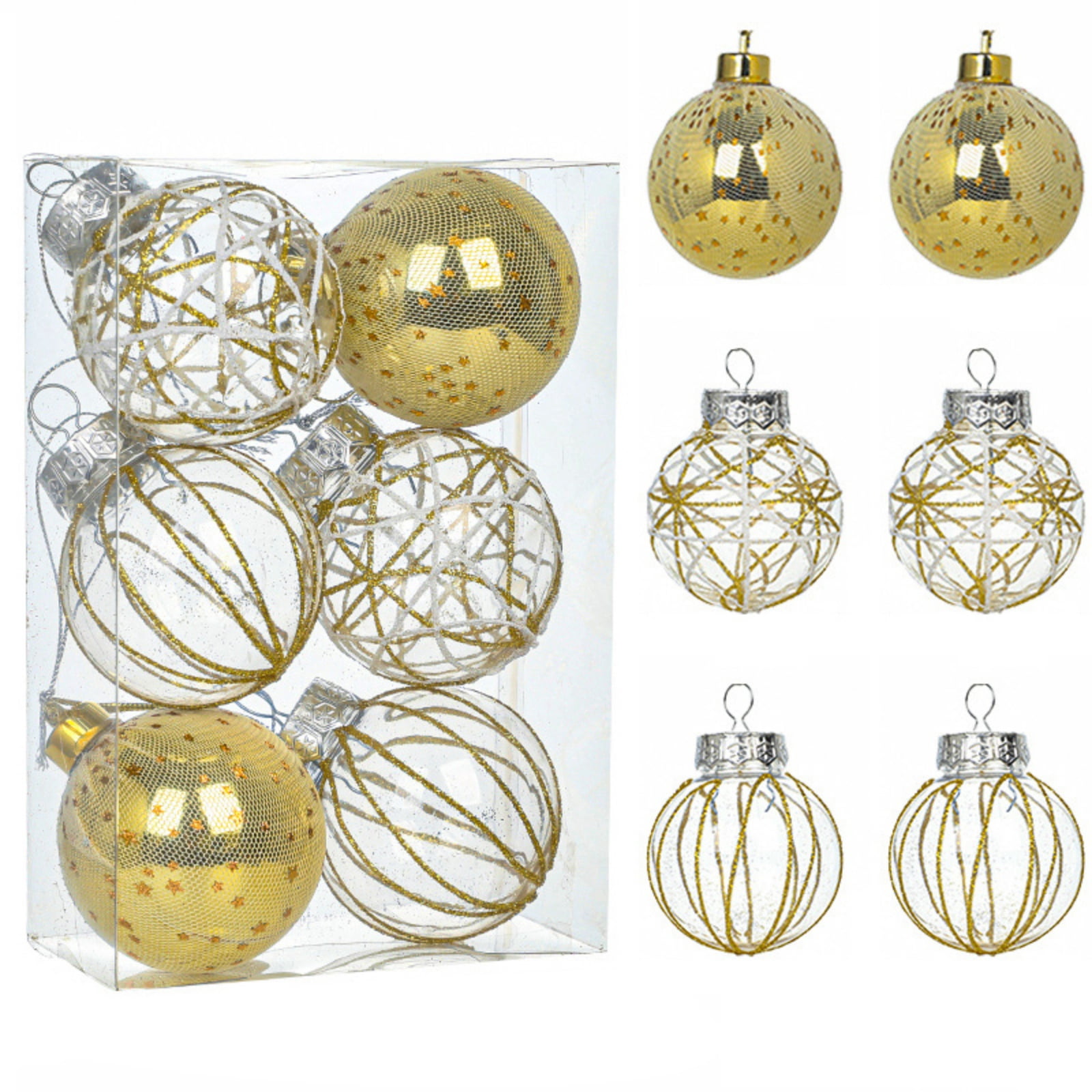 6pcs, 6cm/2.36inch Christmas Ball Ornaments Set for Xmas Tree ...