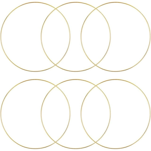 6pcs 8 Inch Dream Catcher Rings Wreath Macrame Rings Metal Floral Hoop ...