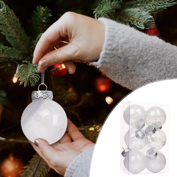 6pcs/8cm Christmas Decorations Tree Ball Bauble Hanging Home Party ...