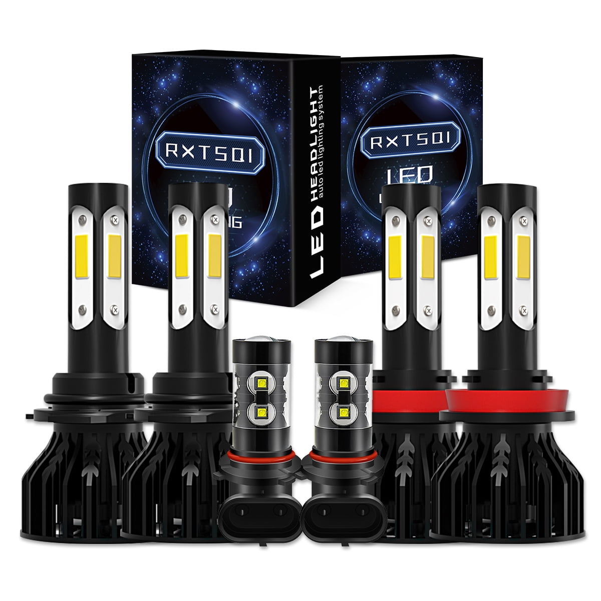 6pcs 9005 H11 9145 LED Headlight Fog Light Bulbs Kit 6000K For Toyota ...