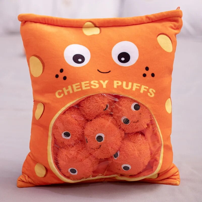 6pcs 9pcs Cheesy Puffs Plush Toy Stuffed Soft Snack Pillow Plush Puff ...