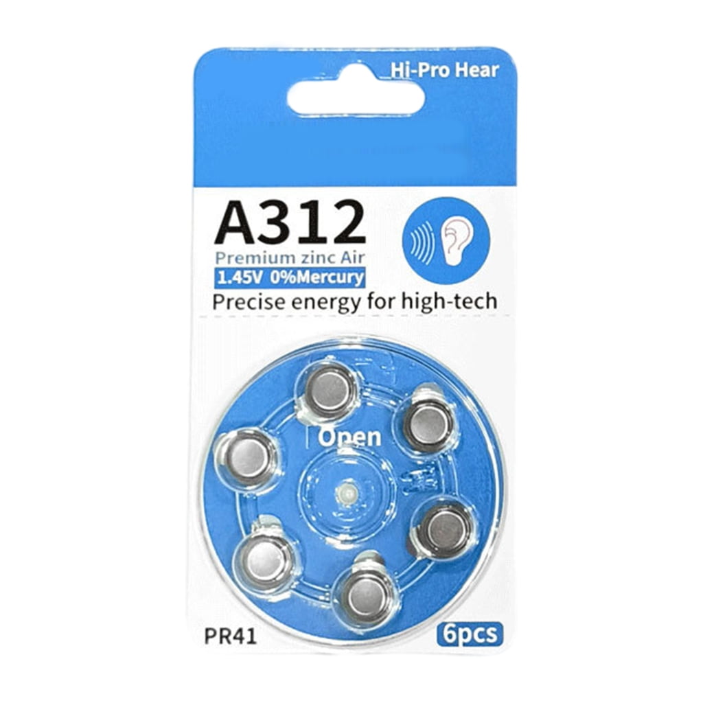 6pcs A312/PR41 Zinc Button Cell Batteries 1.45V For Various Hearing ...