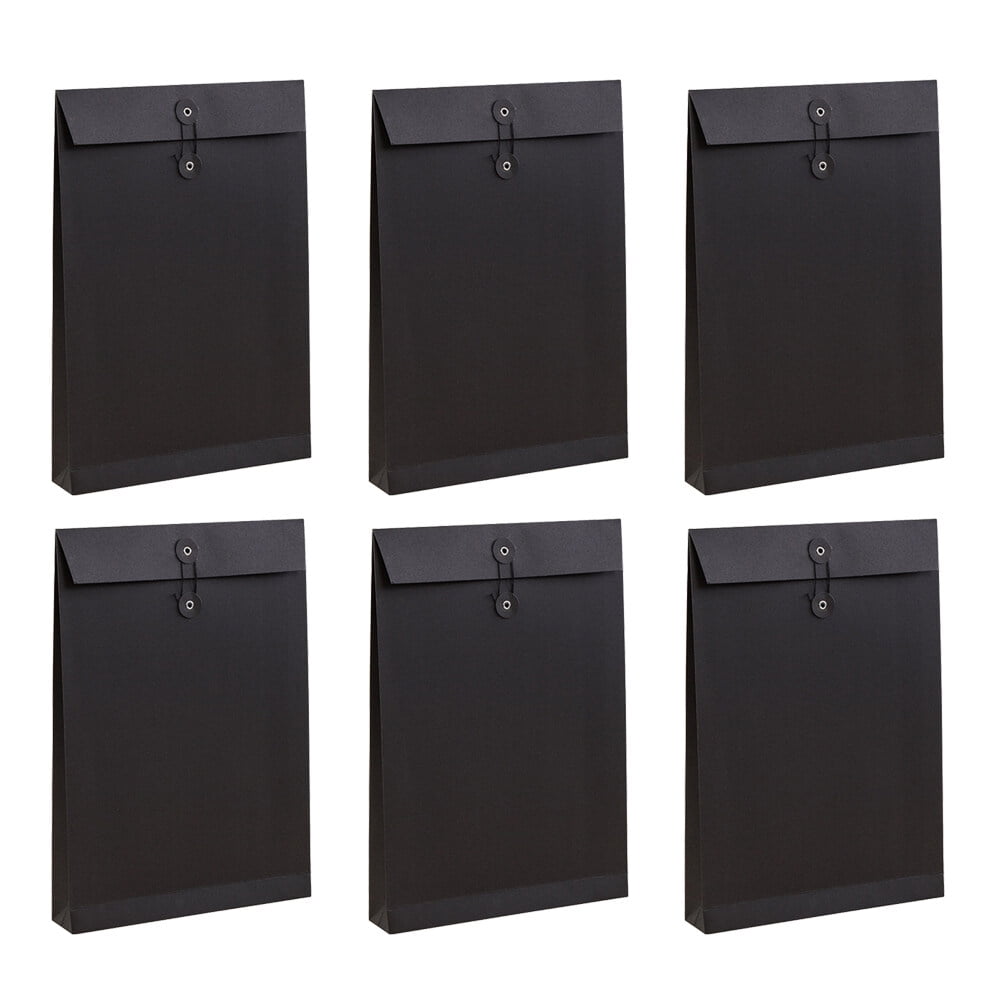 6pcs A4 Black Blank File Bag Paper Organizer Gift Holder Document ...