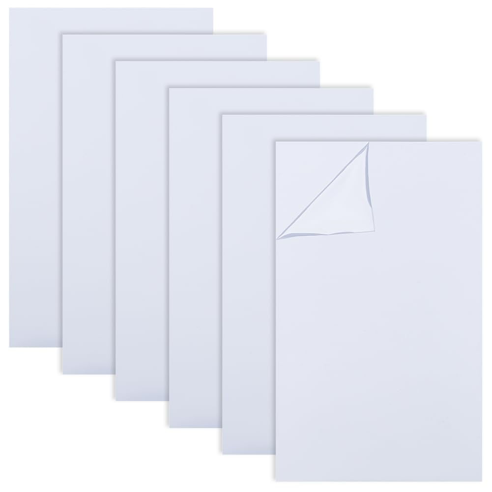 6pcs ABS Plastic Sheets Craft Making Supplies Rectangle White 250x150x0 ...