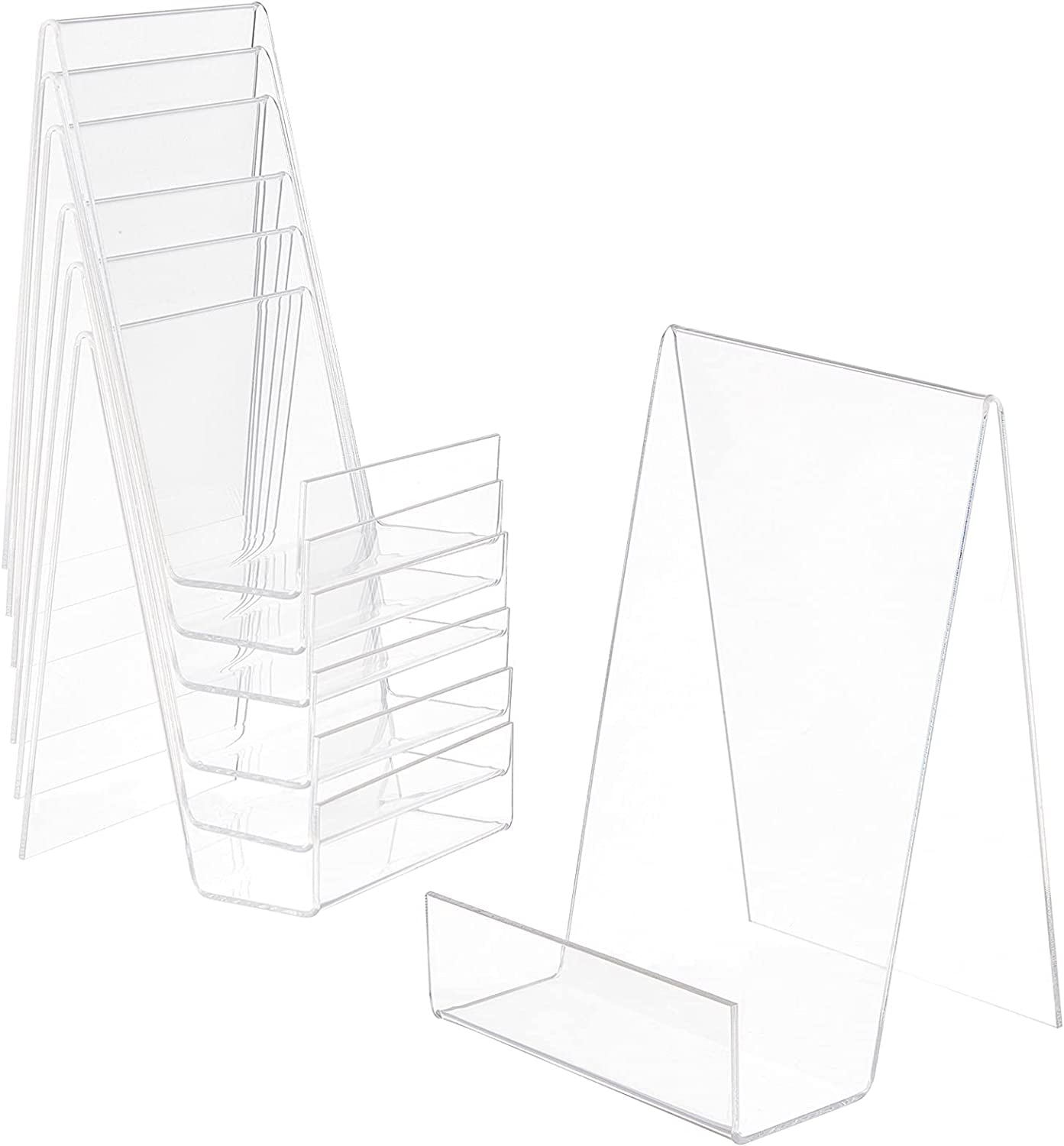 6pcs Acrylic Book Display Stands Brochure Picture Easel Stand Plastic ...