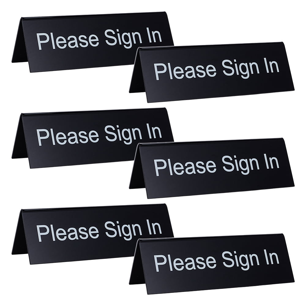 6pcs Acrylic Please Sign In Table Signs Tent Signs for Restaurant Bar ...
