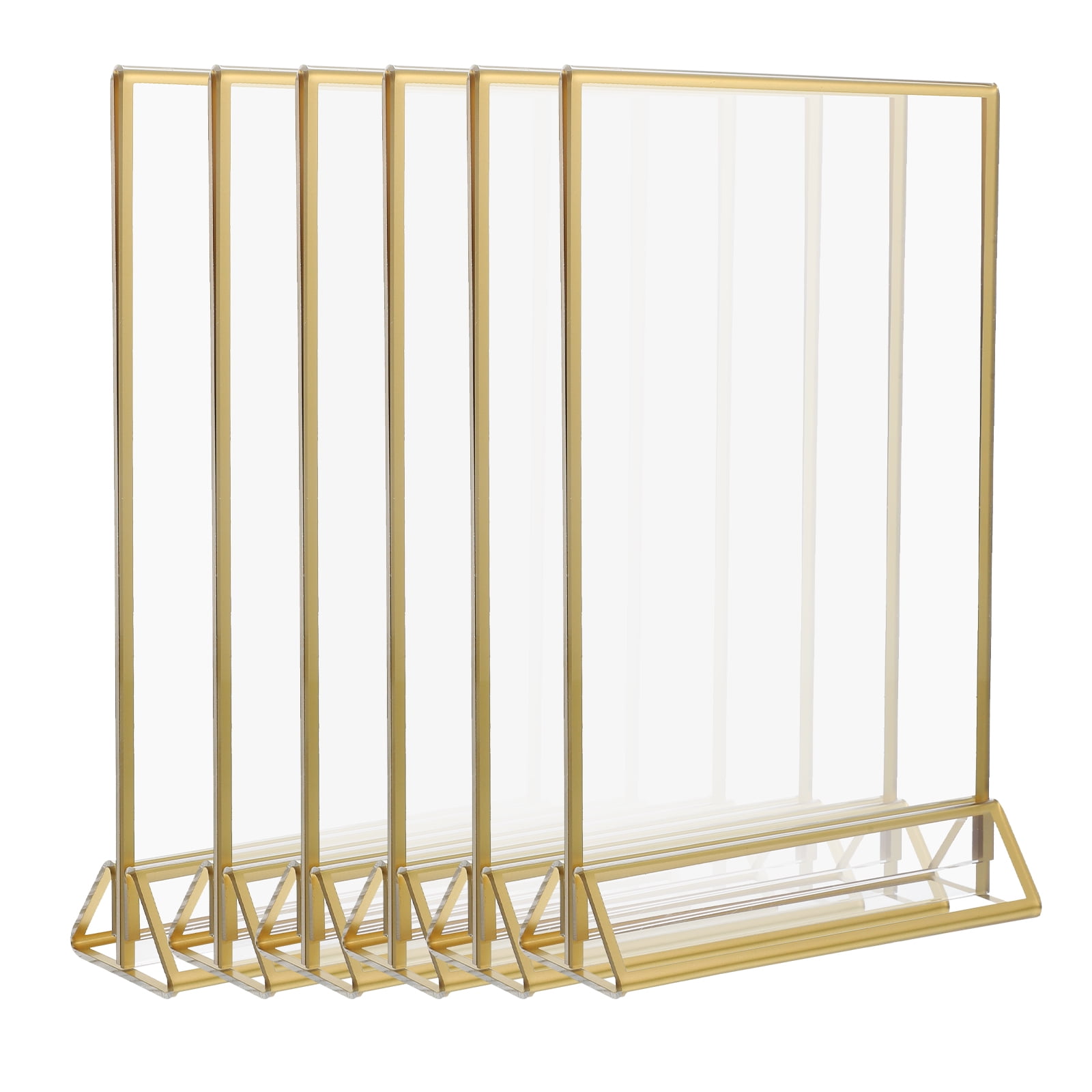 Golden Acrylic Menu Display Stands for Table Use with Sturdy Base 6 Pcs ...