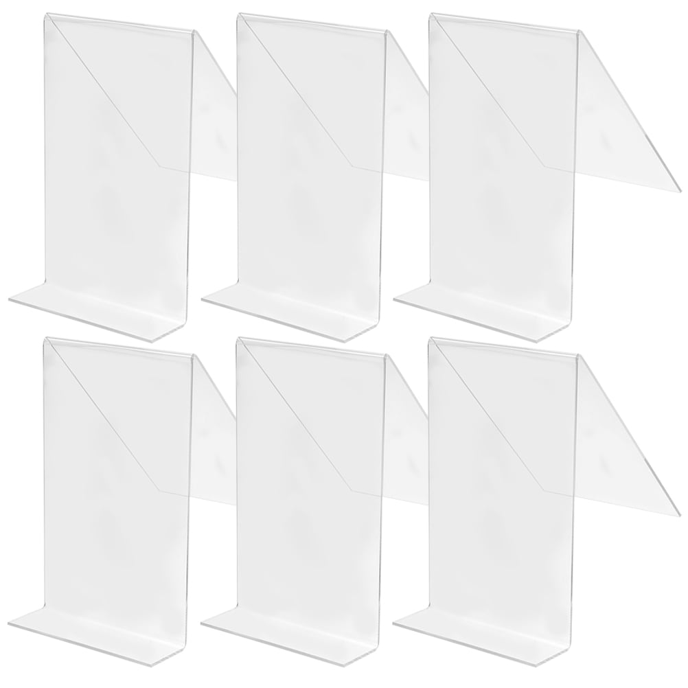 6pcs Acrylic Standing Rack Clear Book Display Stand Sturdy Tablet ...