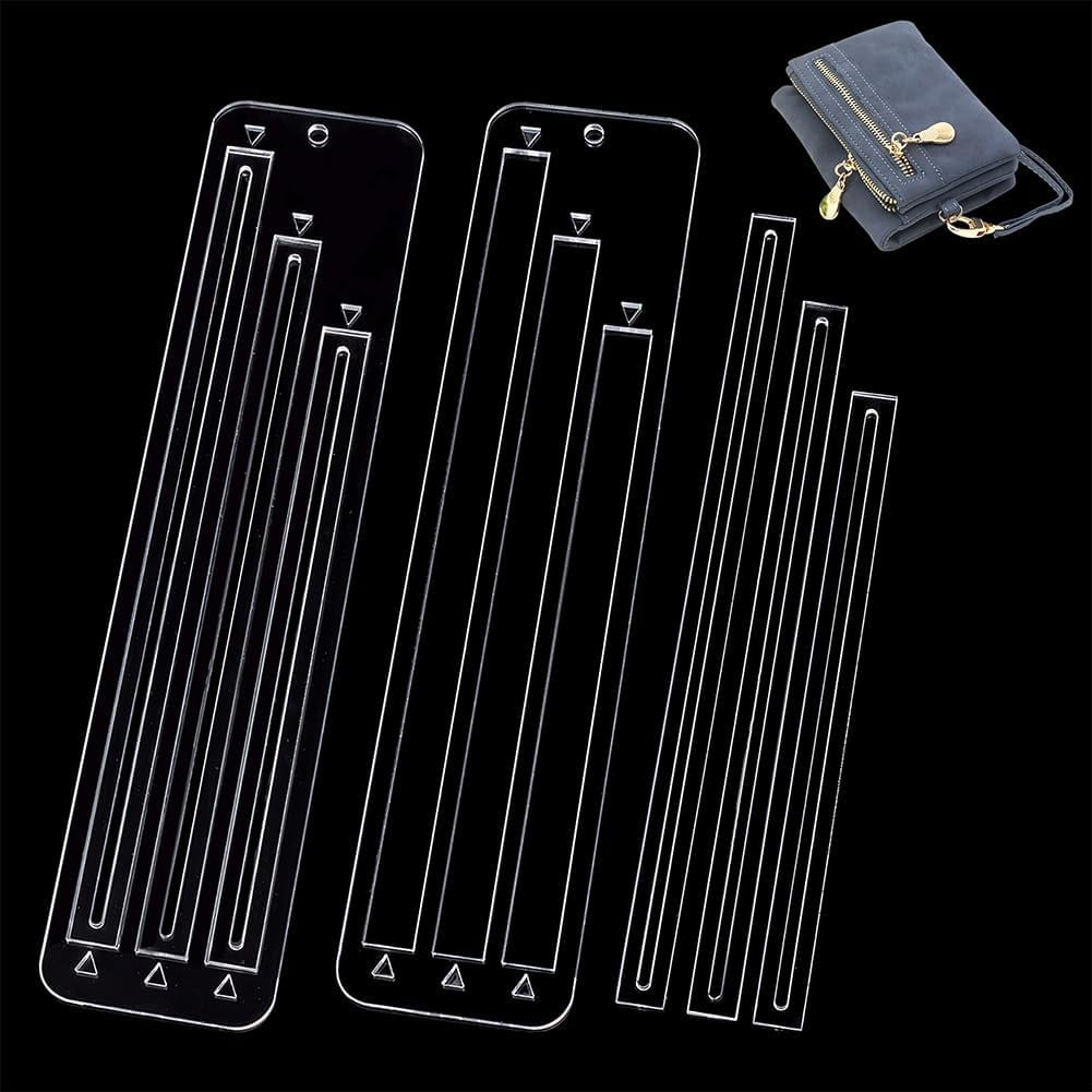 6pcs Acrylic Zipper Pocket Template 7/8/9Inch Zipper Making Templates ...