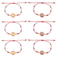 6pcs Adjustable Cord Bracelet Benedict Medal Bracelet Red String ...