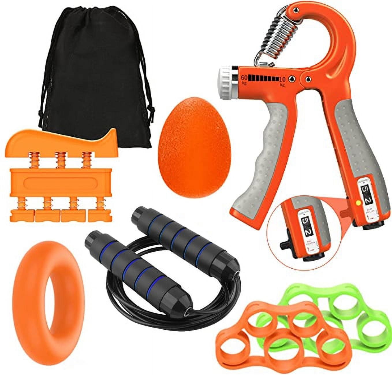 6pcs Adjustable Forearm Resistance Hand Grip Strengthener Set Finger ...