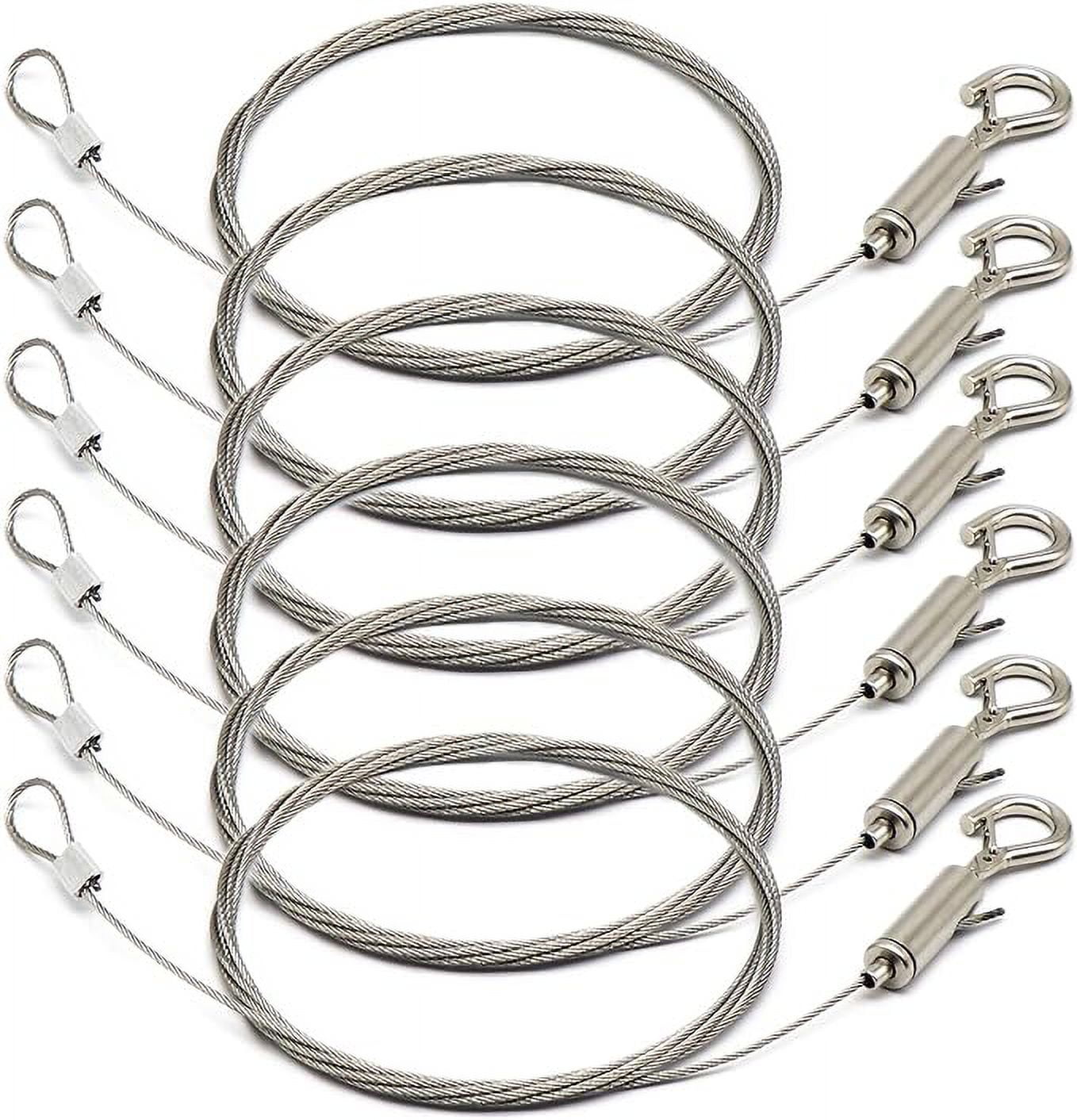 6pcs Adjustable Picture Hanging Wire with Loop and Hook, 6.5ft (2Meters ...