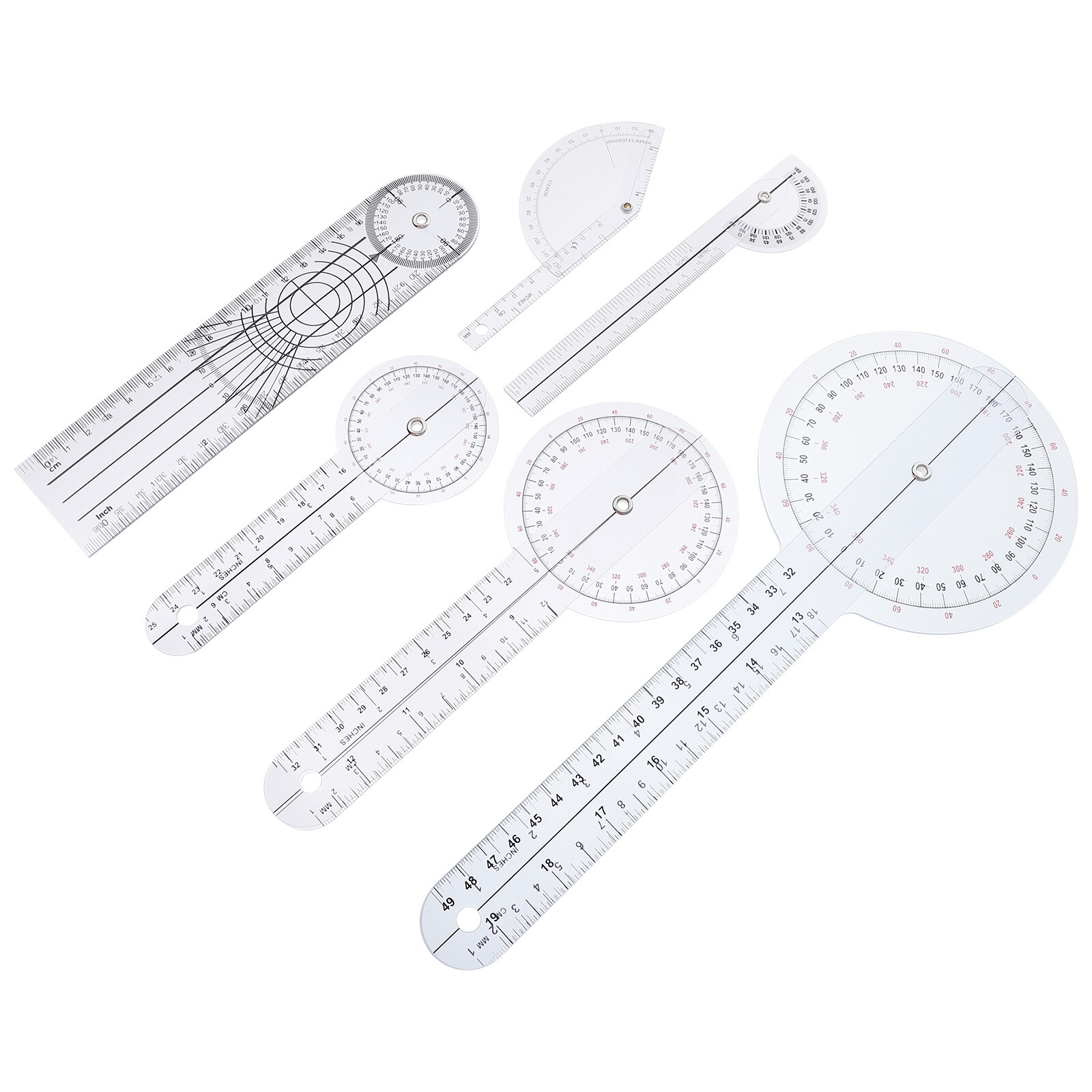 Hytrove Plastic Angle Protractor Transparent 6Pcs 12.6X5.1In - Walmart.com