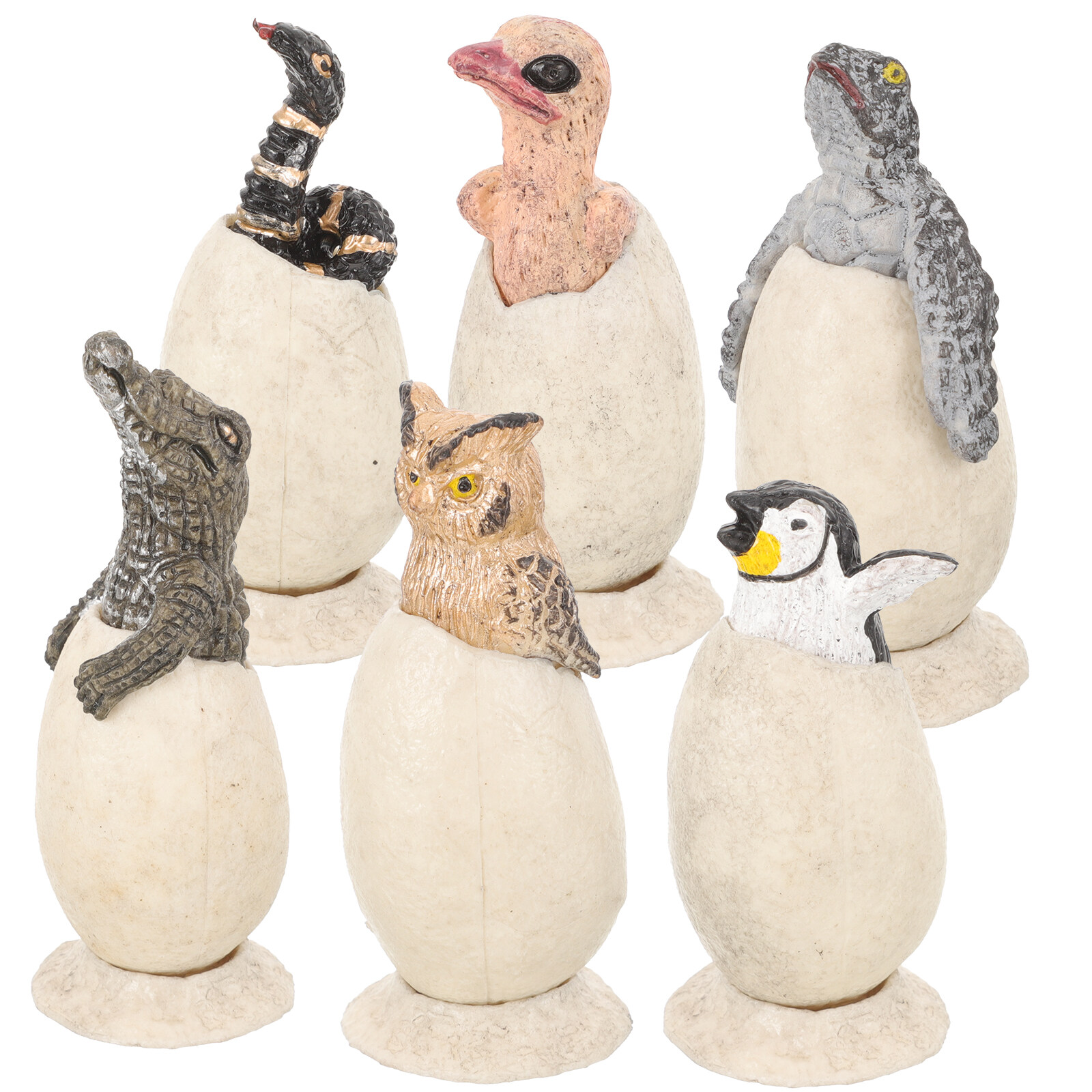 6pcs Animal Egg Models Animals Hatching Toys Incubated Egg Exploration ...