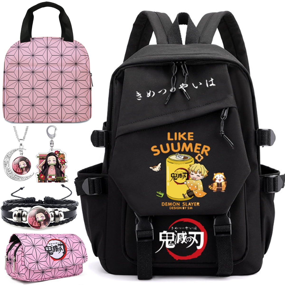 6pcs Anime Demon Slayer Nezuko School Backpack kits - Walmart.com