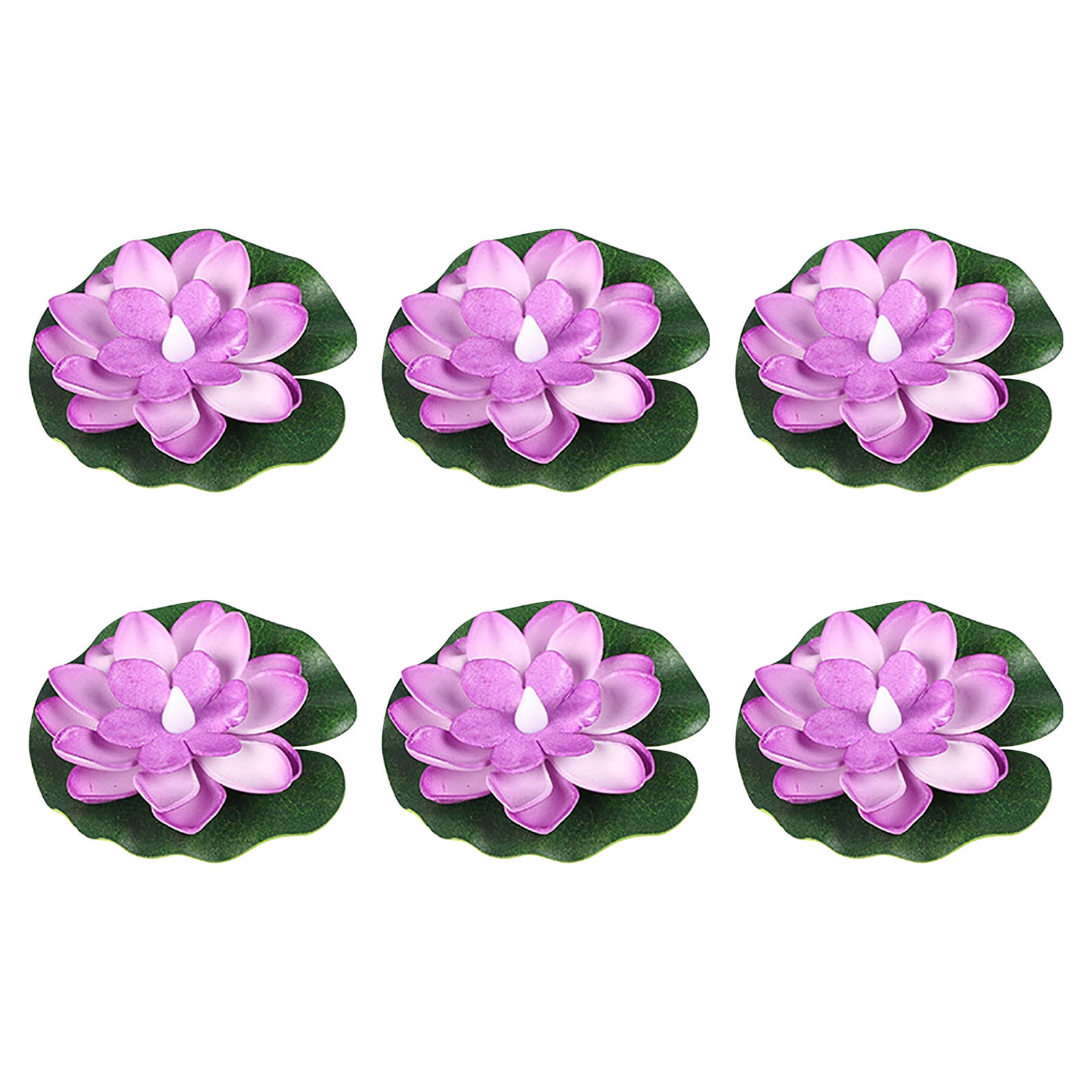 6pcs Artificial Floating Foam Lotus Flower with Water Lily Pad,Lifelike ...