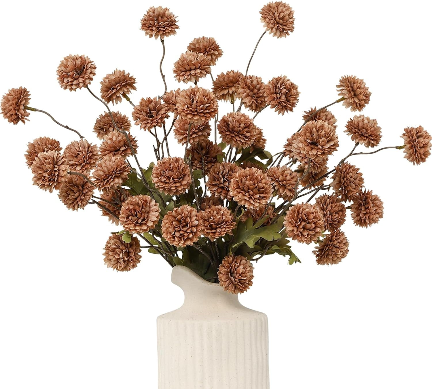6pcs Artificial Flowers Faux Silk Pompon Mum,Silk Small Mini ...