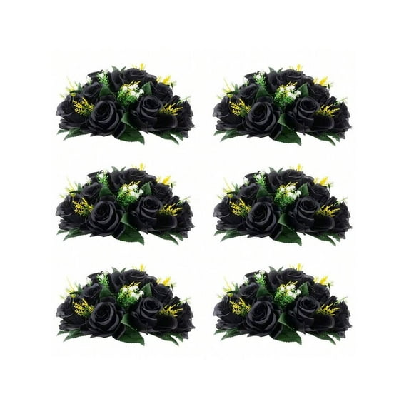 6pcs Artificial Flowers Silk Rose Flowers For Wedding Centerpiece Party ...