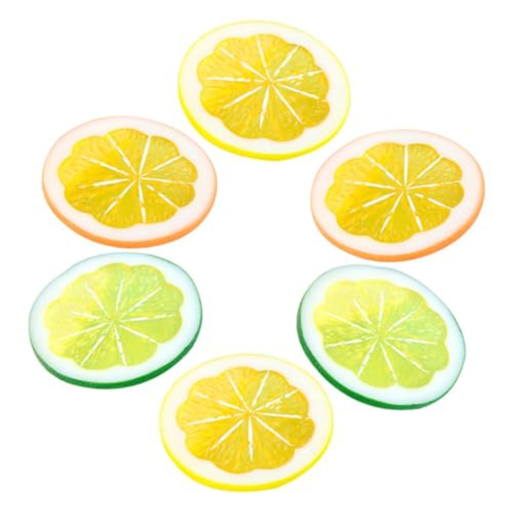 Realistic Artificial Lemon Slices Set 6 Wedges - Walmart.com