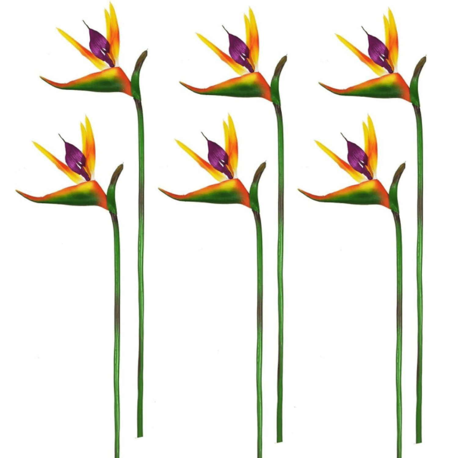 6pcs Artificial Heaven Bird Flowers,Fake Bird of Paradise Strelitzia ...