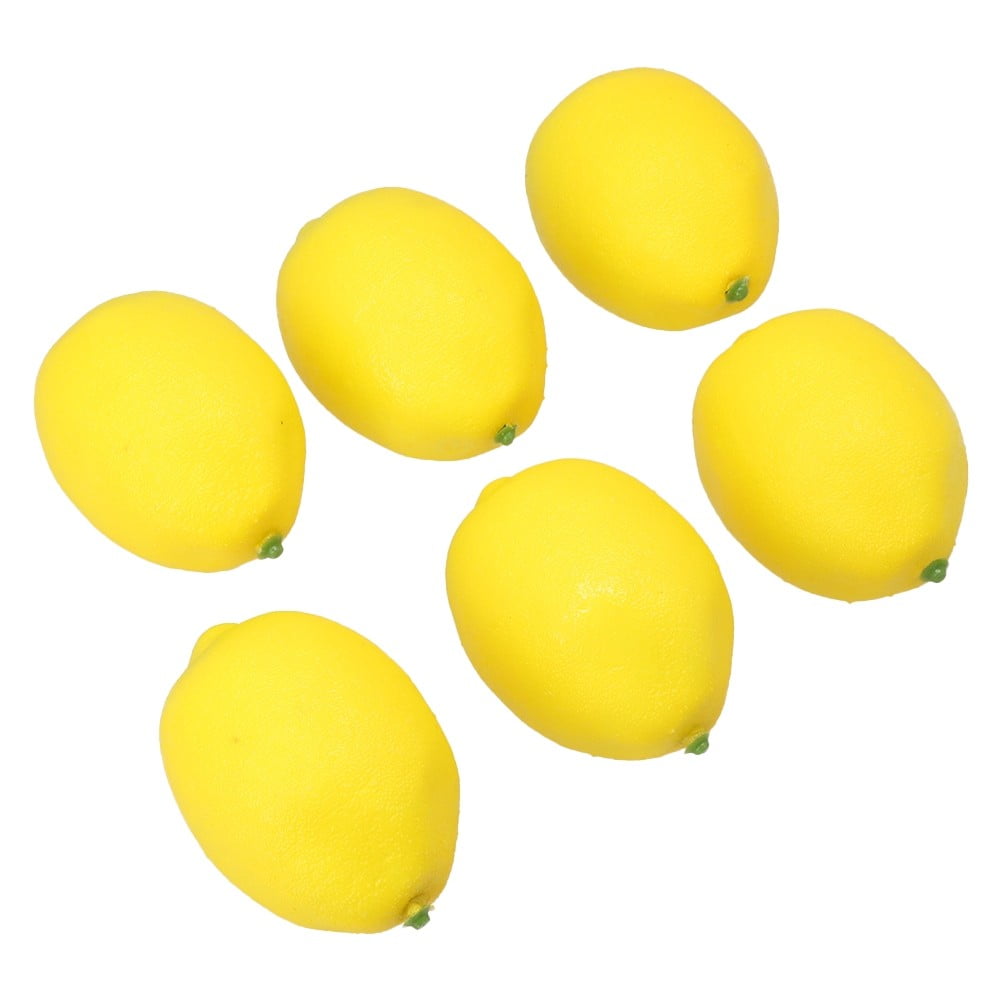 6Pcs Artificial Lemons Plastic Fake Fruit For Home Decoration ...