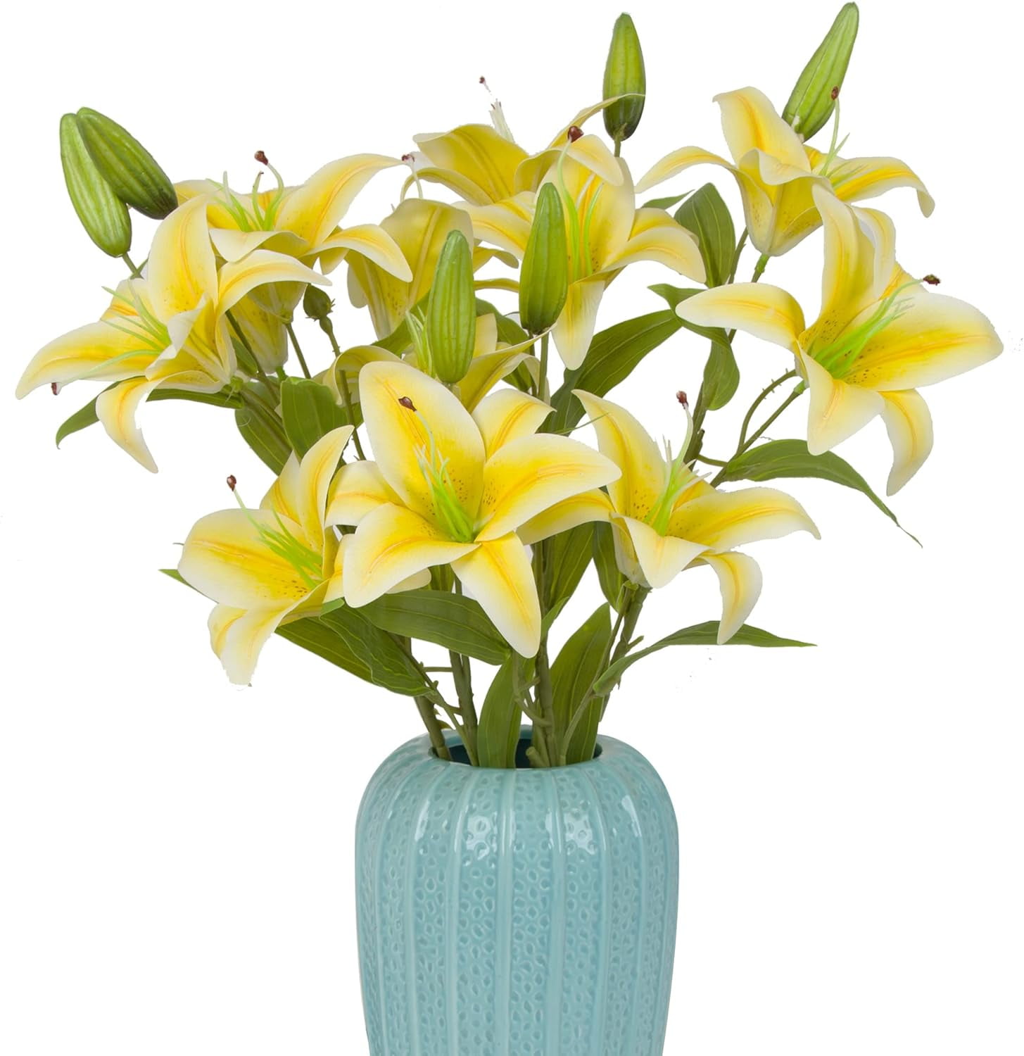 6pcs Artificial Lily Flowers,23 Inch Long Stem Tiger Lily Branch with 2 ...