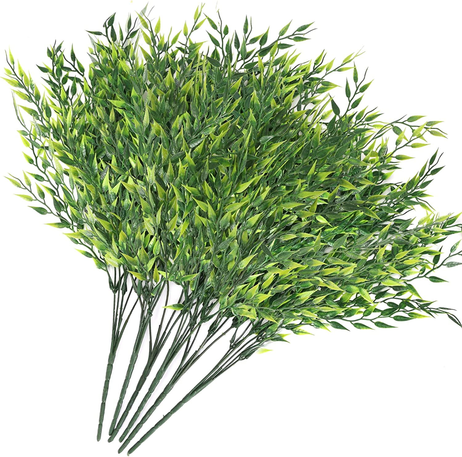 6pcs Artificial Weeping Willow, Fake Greenery Plastic Plants Faux ...