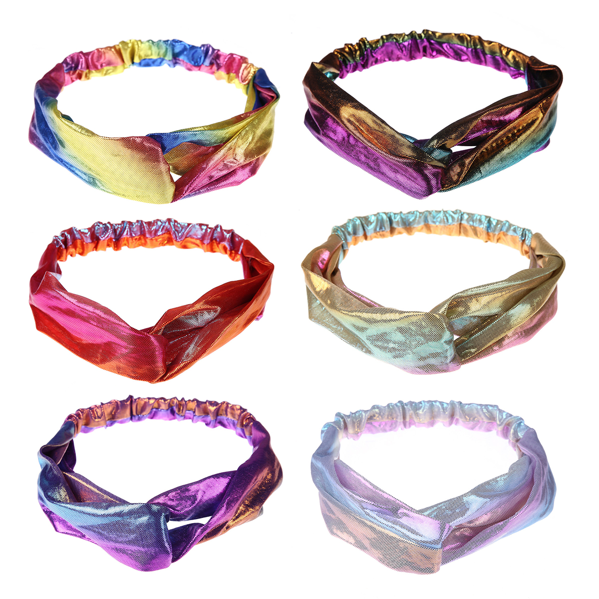 6pcs Set of Shiny Elastic Hair Bands with Cross Design, Attractive ...