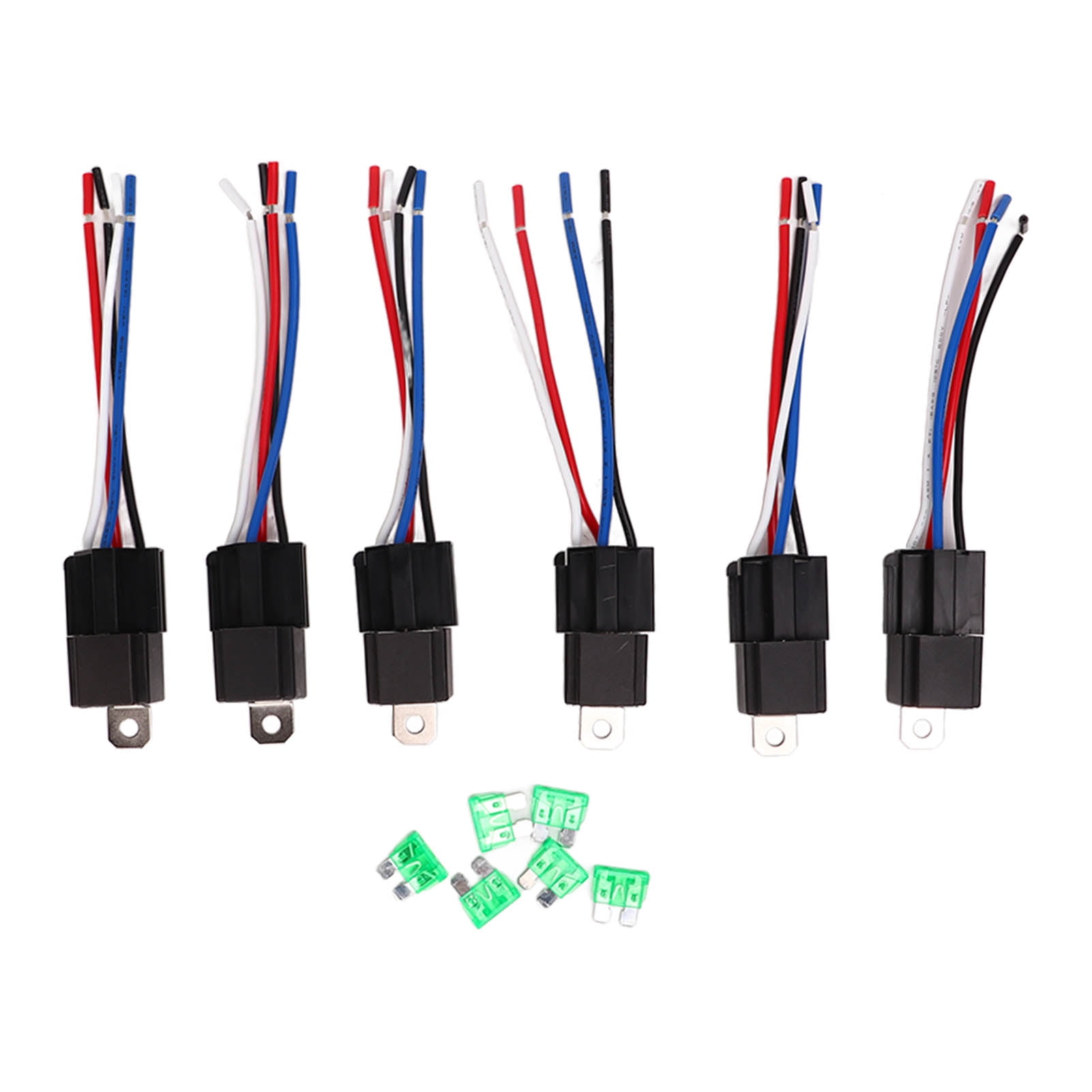 6pcs Automotive 4 Pin Relay Kit with Fuse 30A 12V Waterproof Relay ...