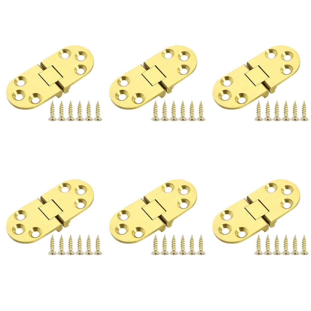 6pcs BESTOMZ Solid Brass Hinges Connectors with Screws for Table ...