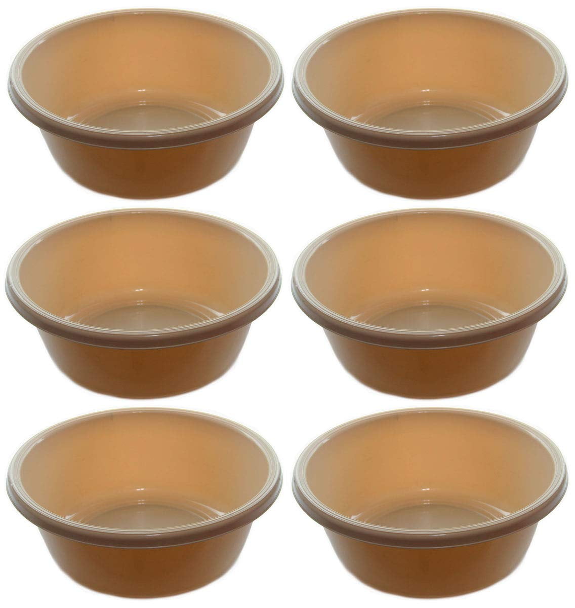 6pcs, Beige Round Plastic Wash Basin, 13 inch Holds Like 3 Gallons/11 Quarts - Walmart.com