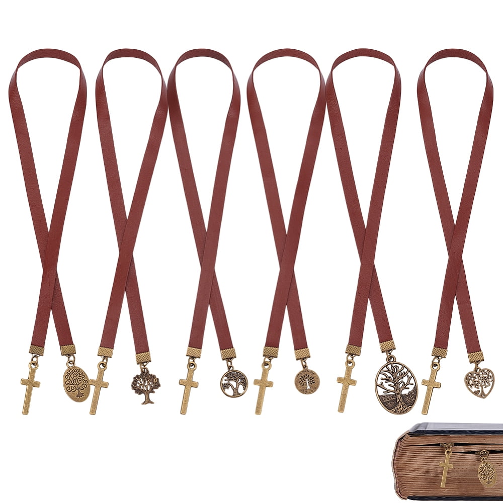 6pcs Bible Leather Bookmark Tree of Life Bookmarks Leather Bookmark ...